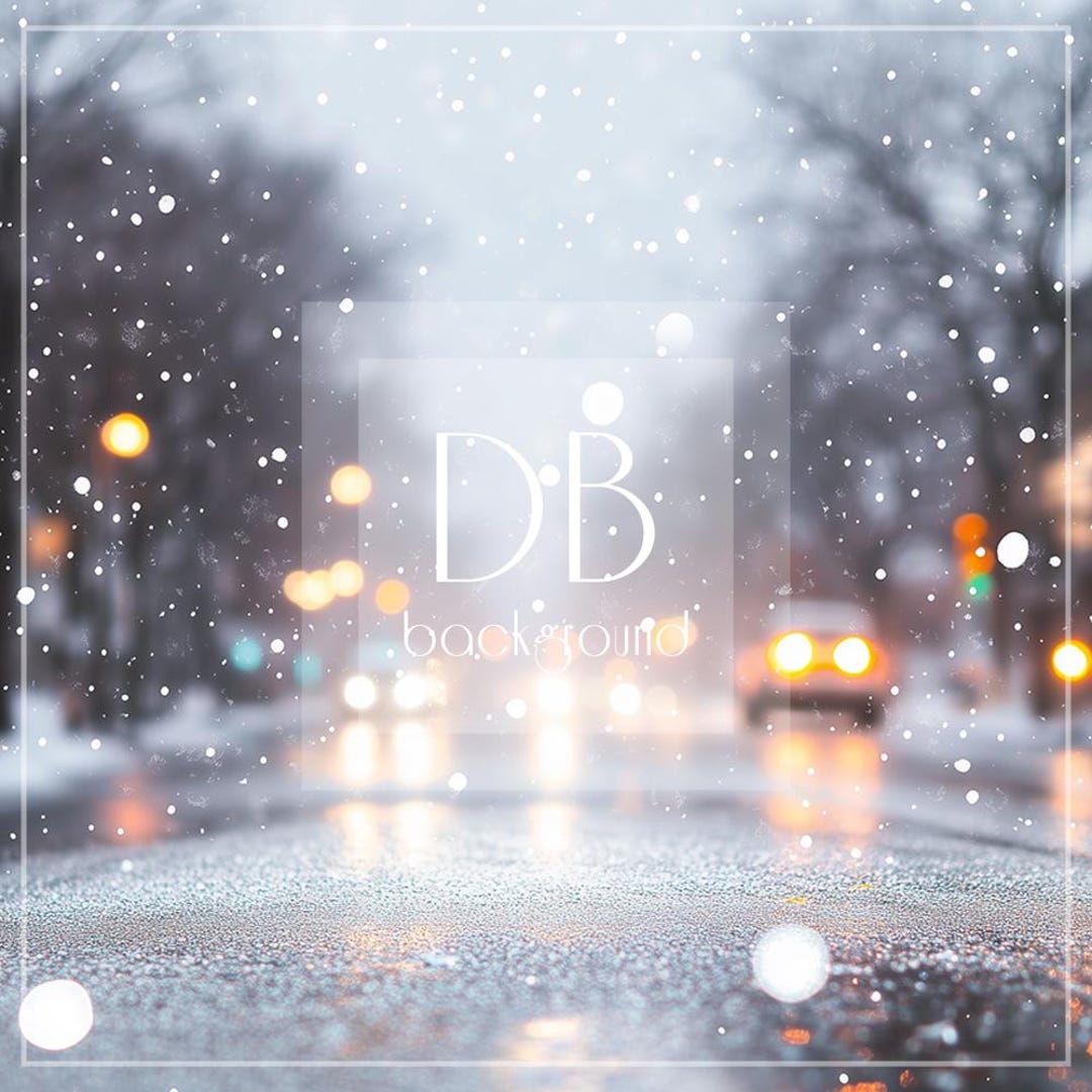 Winter Digital Background | Snowy City Street Digital Backdrop | City ...