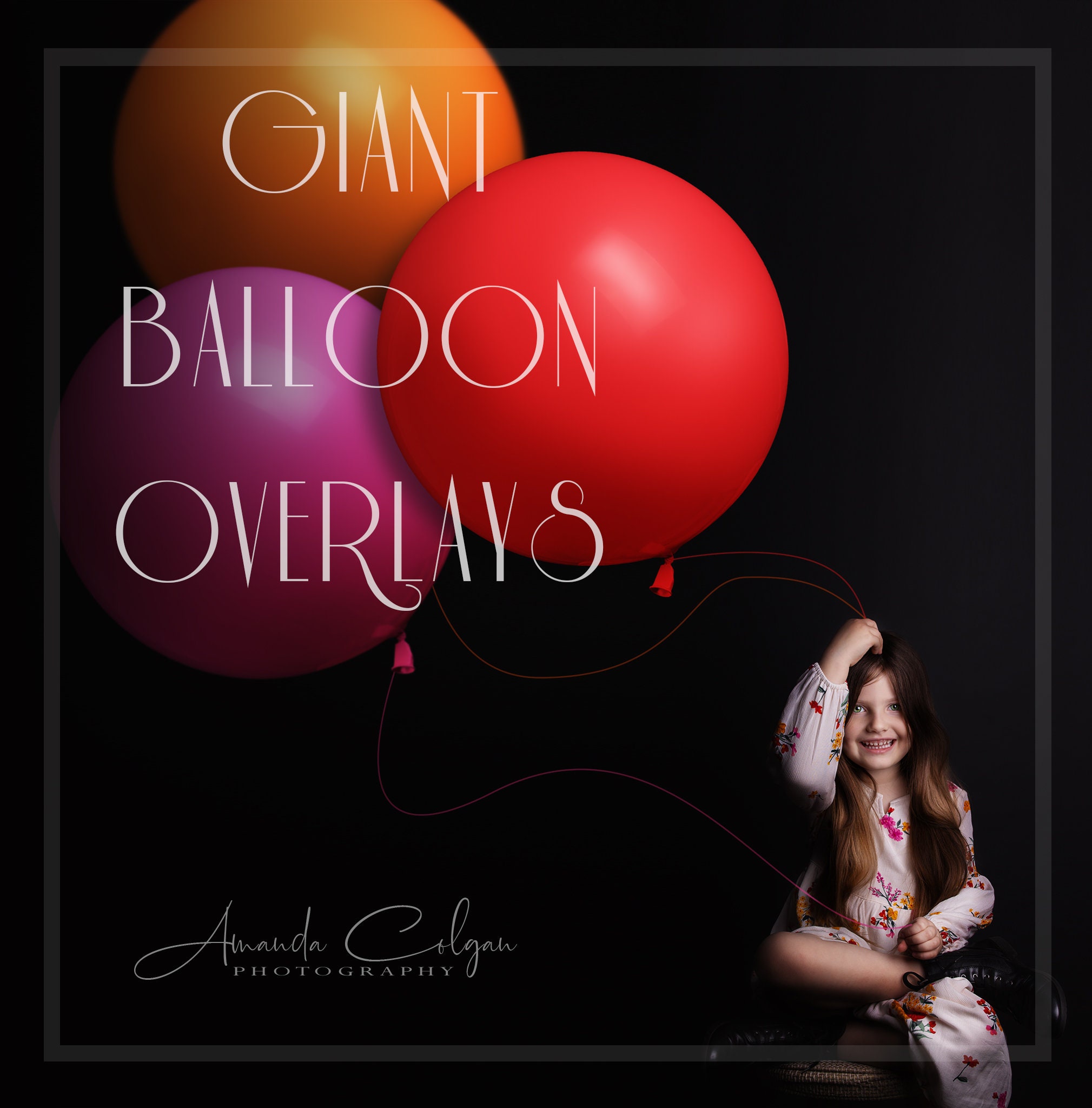 Giant Balloon Overlays Balloon Overlays Photoshop Balloon | Etsy