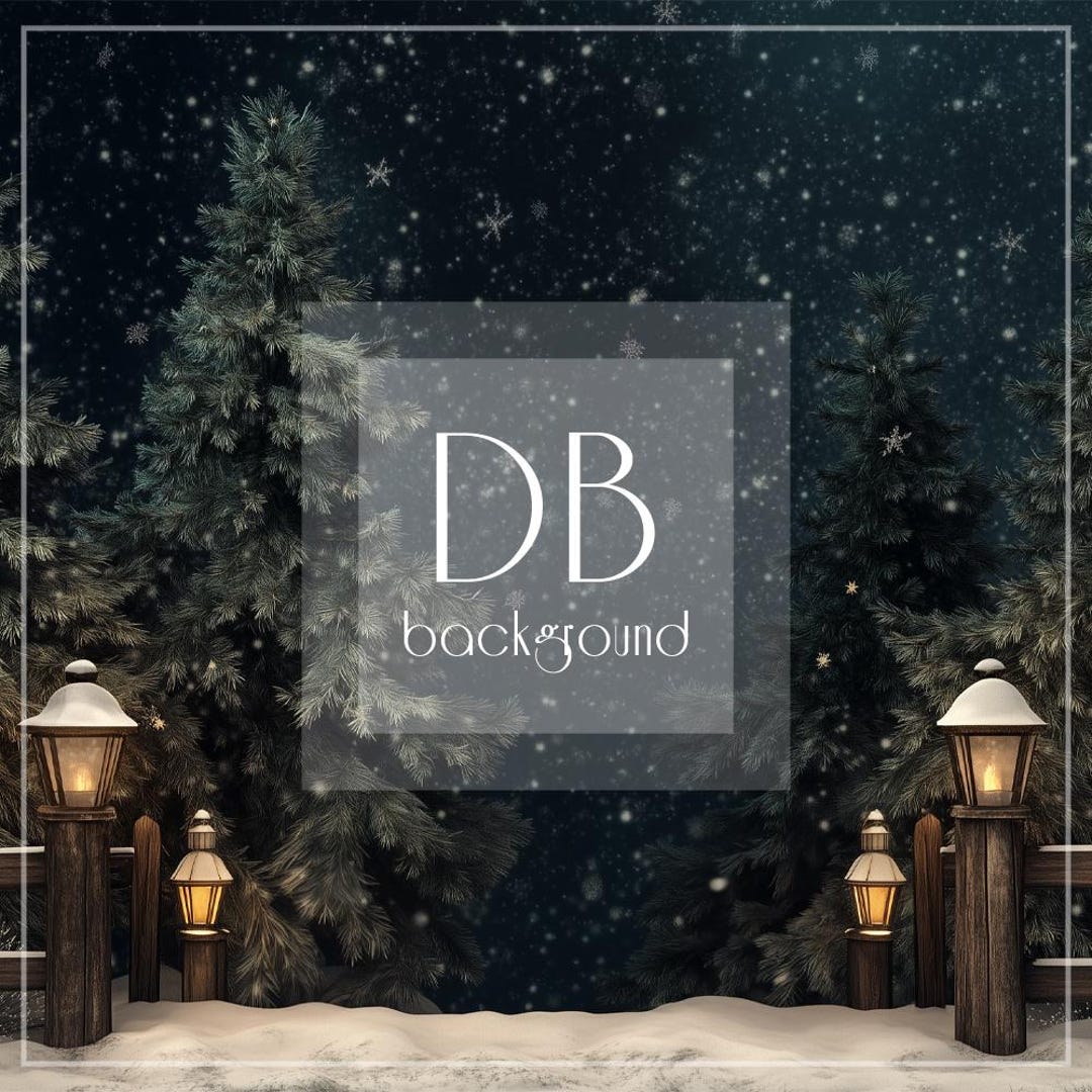 Winter Digital Background | Christmas Digital Backdrop | Snow, Pine ...
