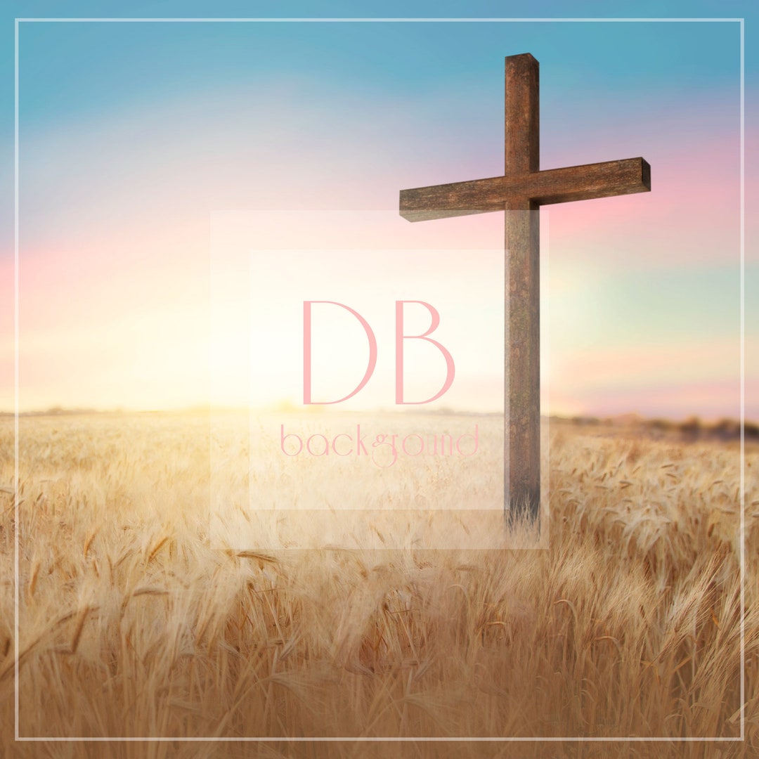 Cross in Wheat Field Digital Background | Easter Digital Background ...