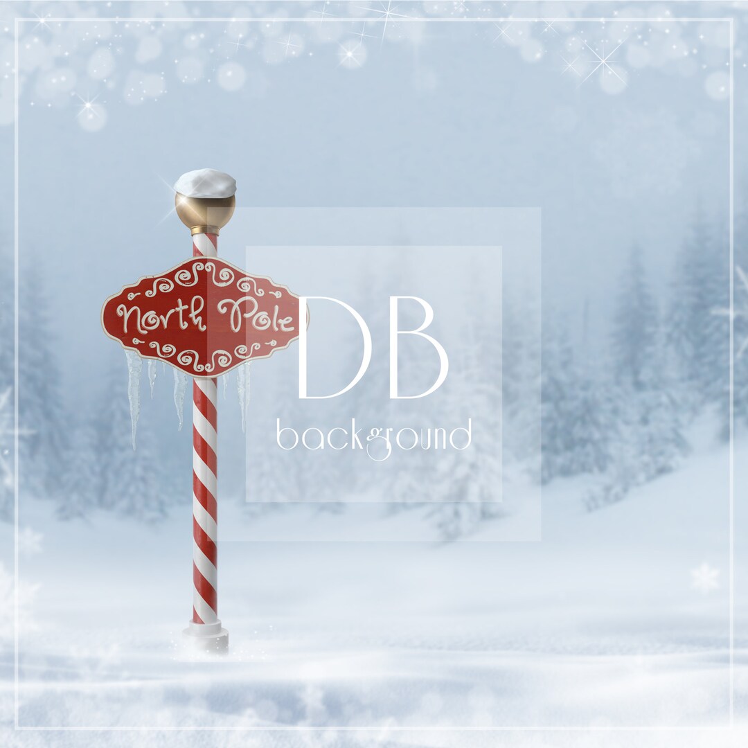 North Pole Digital Background Pack With Snow Overlay | Photoshop ...