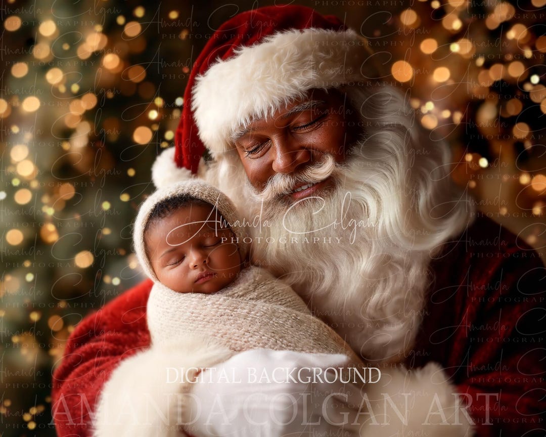 Christmas Baby Santa Digital Backdrop: Photo Composite (PNG) - Etsy