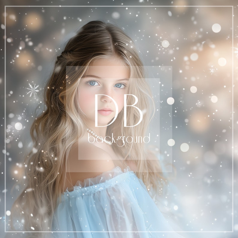 Christmas Digital Background | Falling Snowflakes Digital Backdrop ...