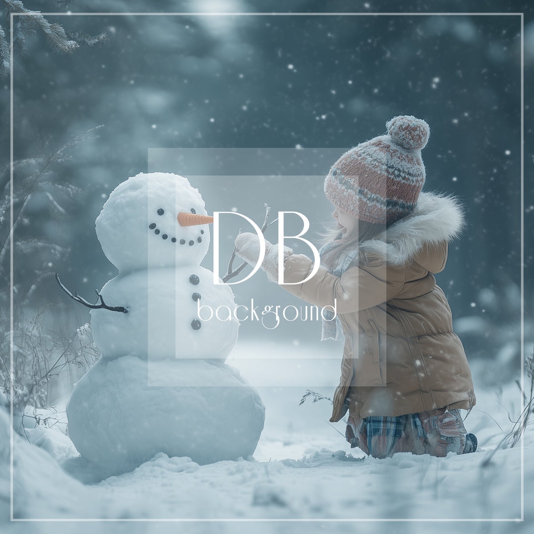 Winter Digital Background | Snowman Digital Backdrop | Christmas ...