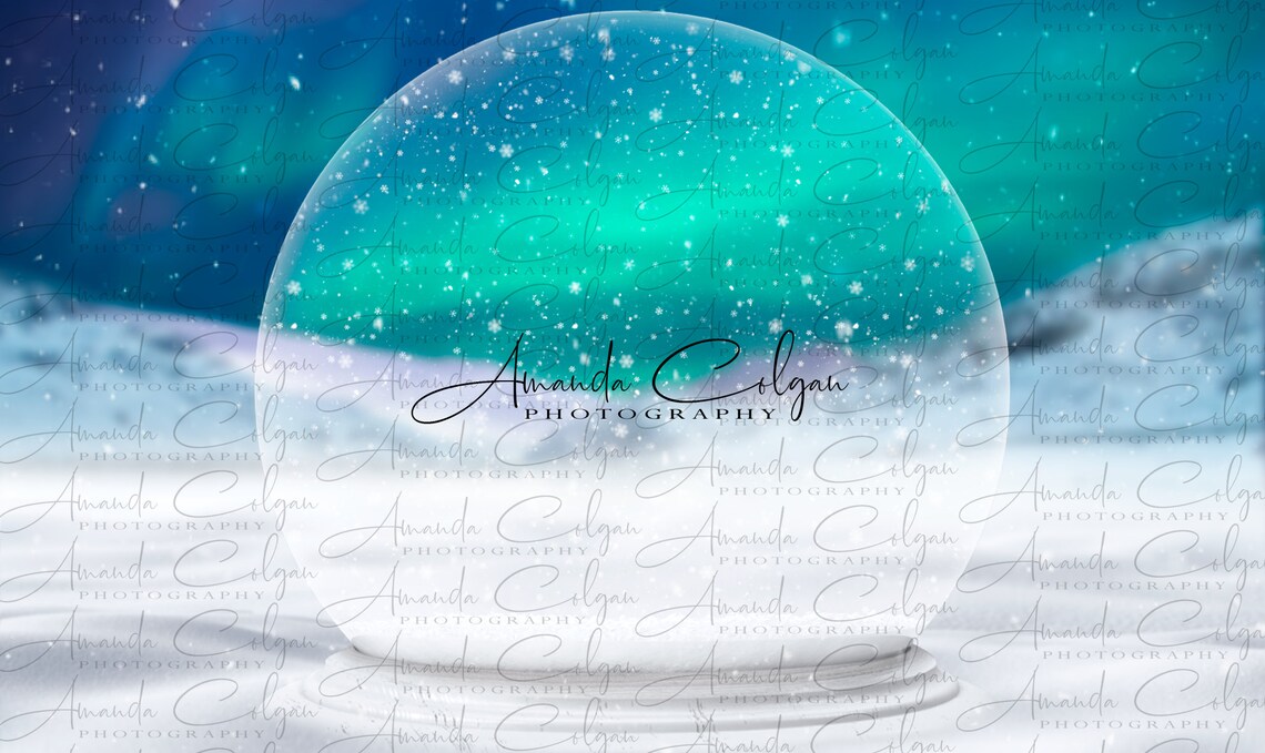 Arctic Snow Globe Digital Background | Photoshop Background | Northern ...