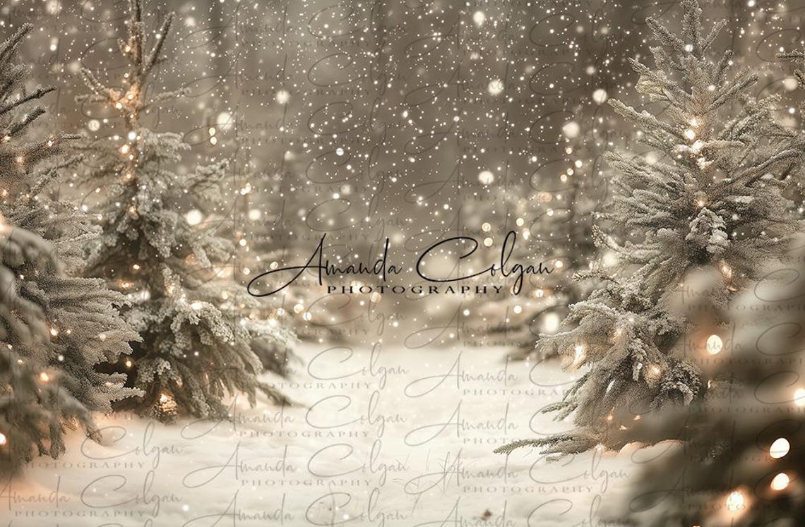 Winter Digital Background | Christmas Digital Backdrop | Magical Forest ...