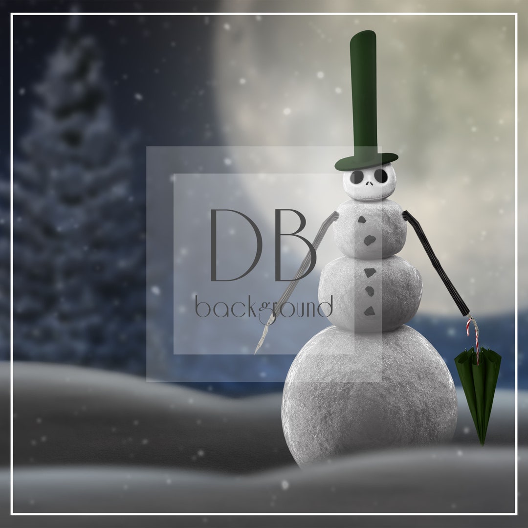 Snowman Jack Digital Background | Jack Skellington Digital Background ...