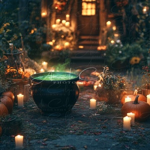 Halloween Digital Background | Witches' Brew Digital Backdrop | Magical ...