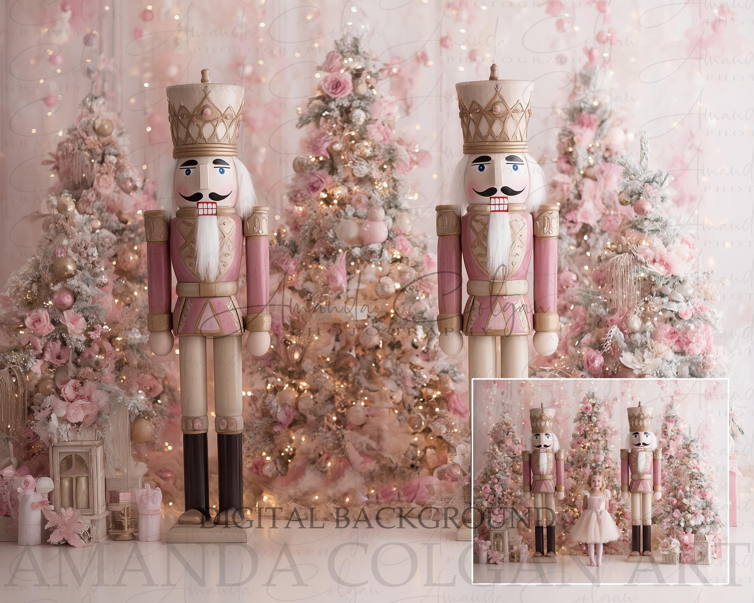 5 Christmas Digital Backdrops Bundle | Nutcracker Digital Backdrop ...