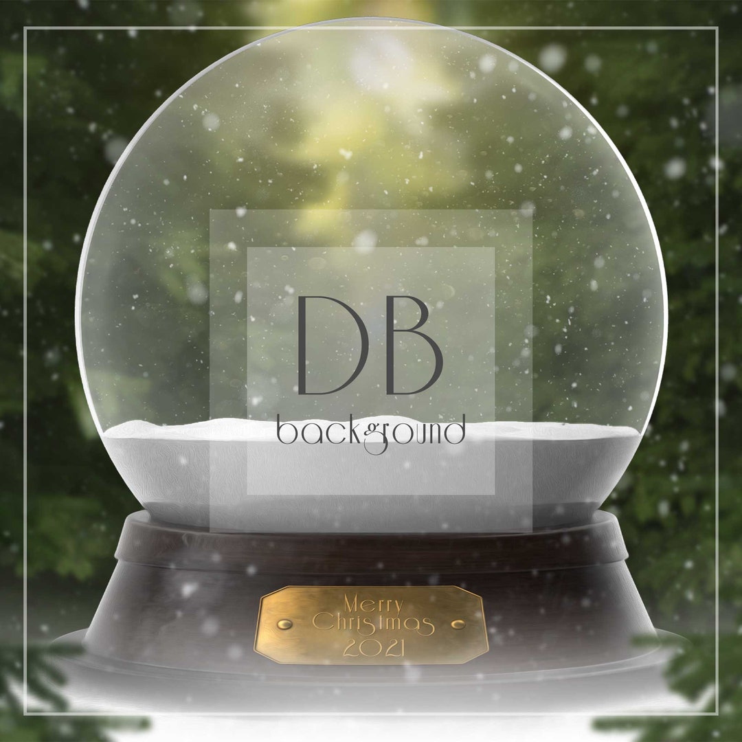 Evergreen Snow Globe Digital Background Christmas Digital - Etsy