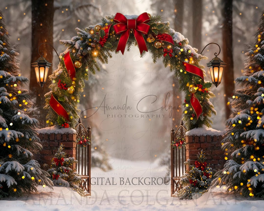 Magical Winter Digital Background | Christmas Digital Backdrop ...