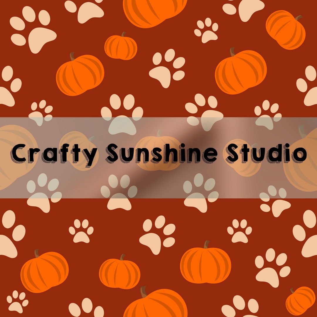 INSTANT DOWNLOAD Pumpkin Dog Paw Print Seamless Pattern - Etsy
