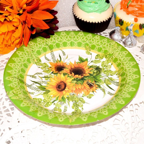 Sunflower Paper Plates - Etsy