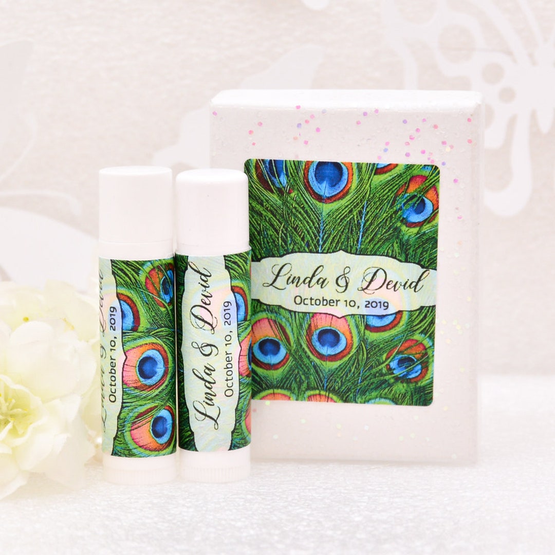 Custom Lip Balm Labels, 30 Peacock Lip Balm Labels, Peacock Party ...