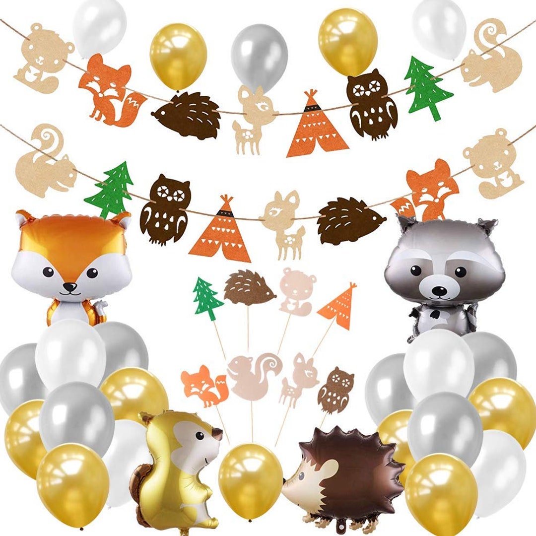 Woodland Balloons Birthday Kit Forest Baby Shower Party Set - Etsy