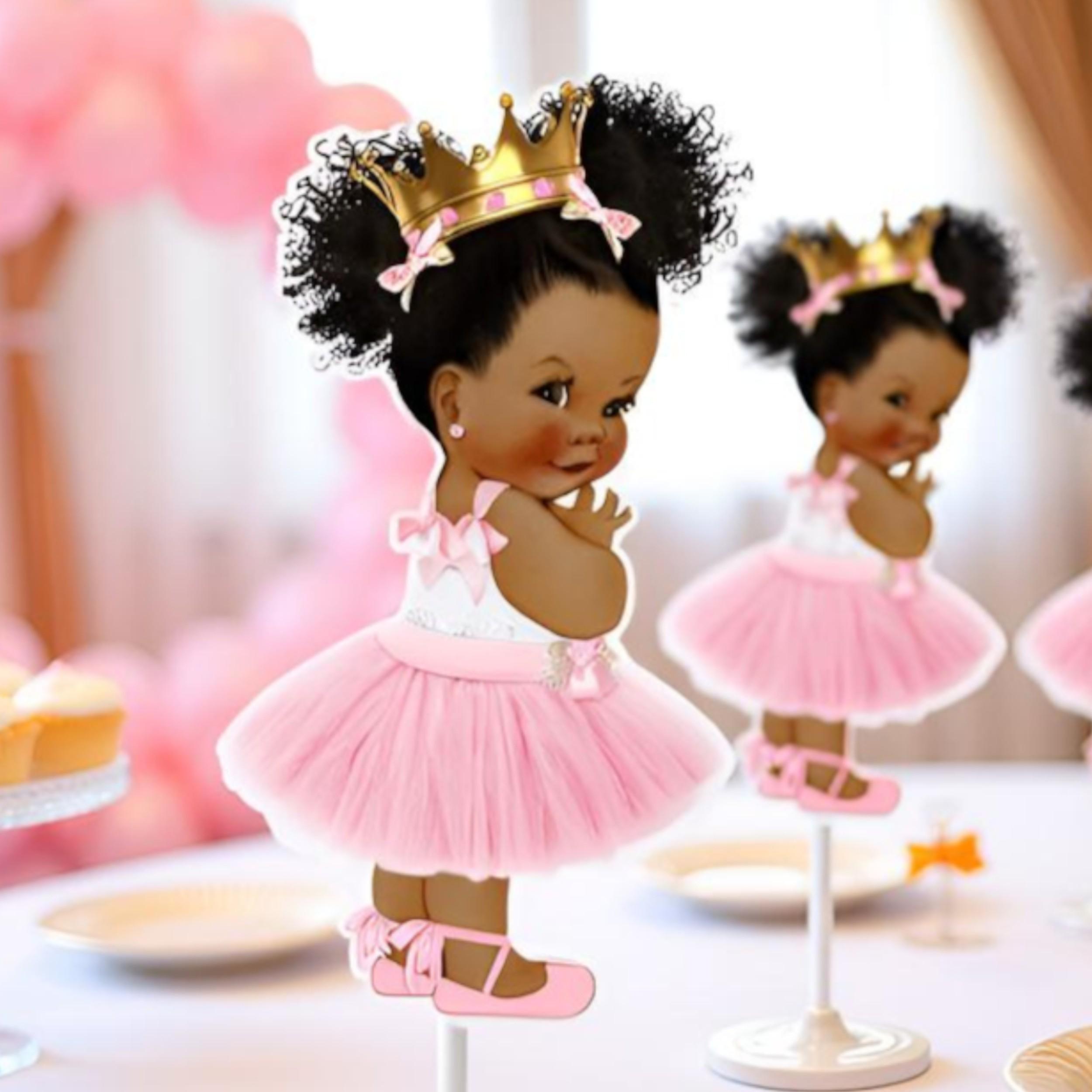 Pink Princess Centerpieces African American Baby Shower Birthday ...