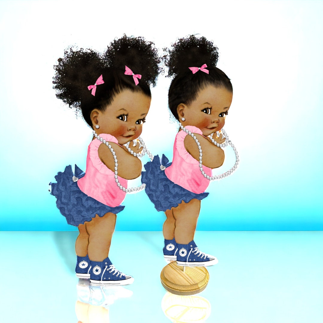 Pink Jeans Baby Girl Centerpieces Topper, Denim Diamond Party Baby ...