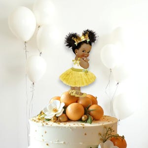Gold Tutu Princess Toppers Centerpieces Cutouts African American Baby ...