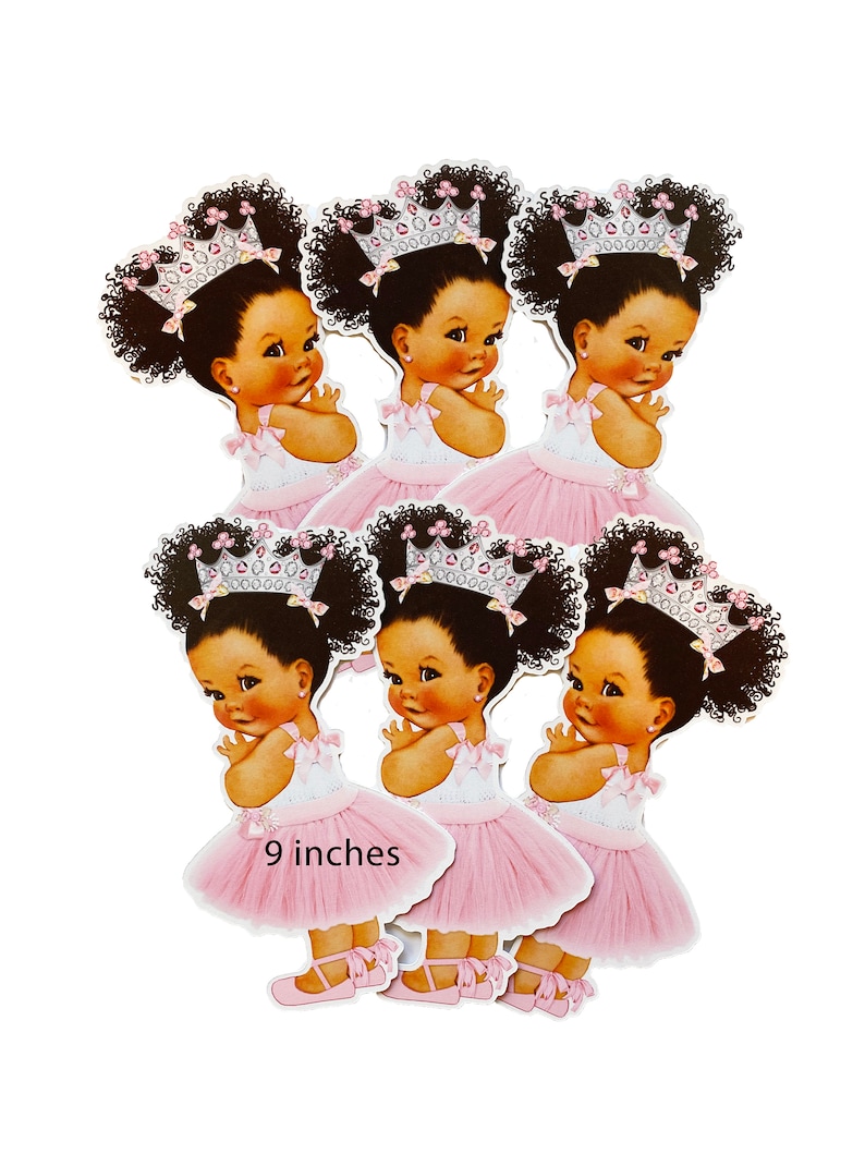 Pink Silver Crown Princess Centerpieces African American Baby - Etsy