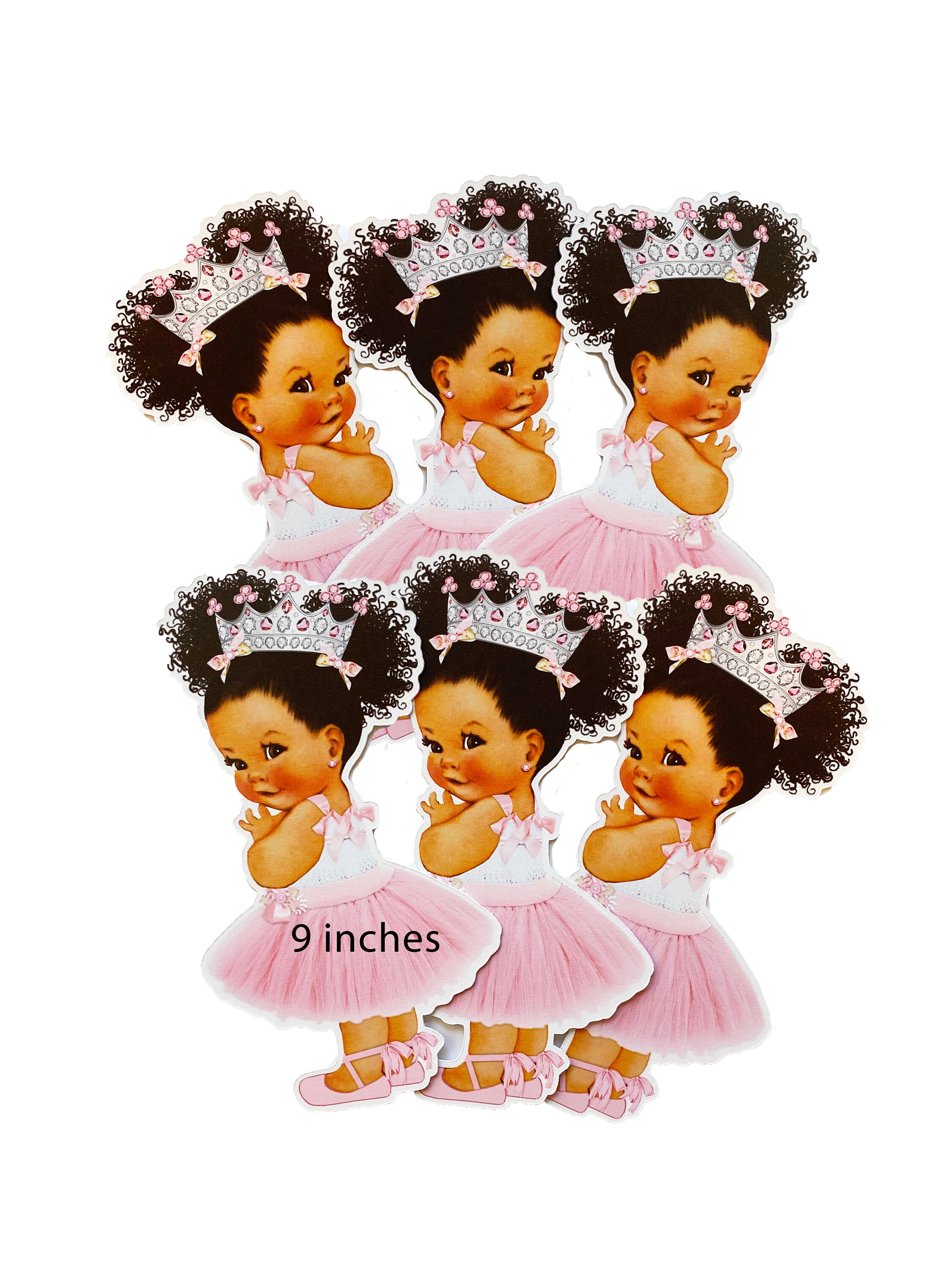 Pink Silver Crown Princess Centerpieces African American Baby - Etsy