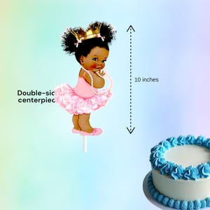 Princess Ballerina Centerpiece Pink Tutu African American Girl Baby ...