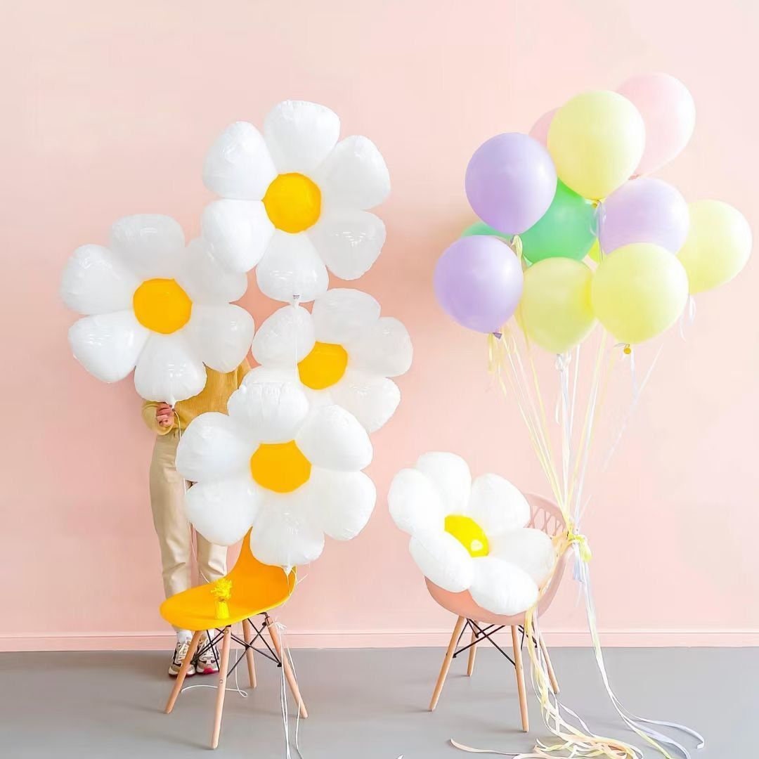 2 White Daisy Birthday Party Balloons Decoration - Etsy