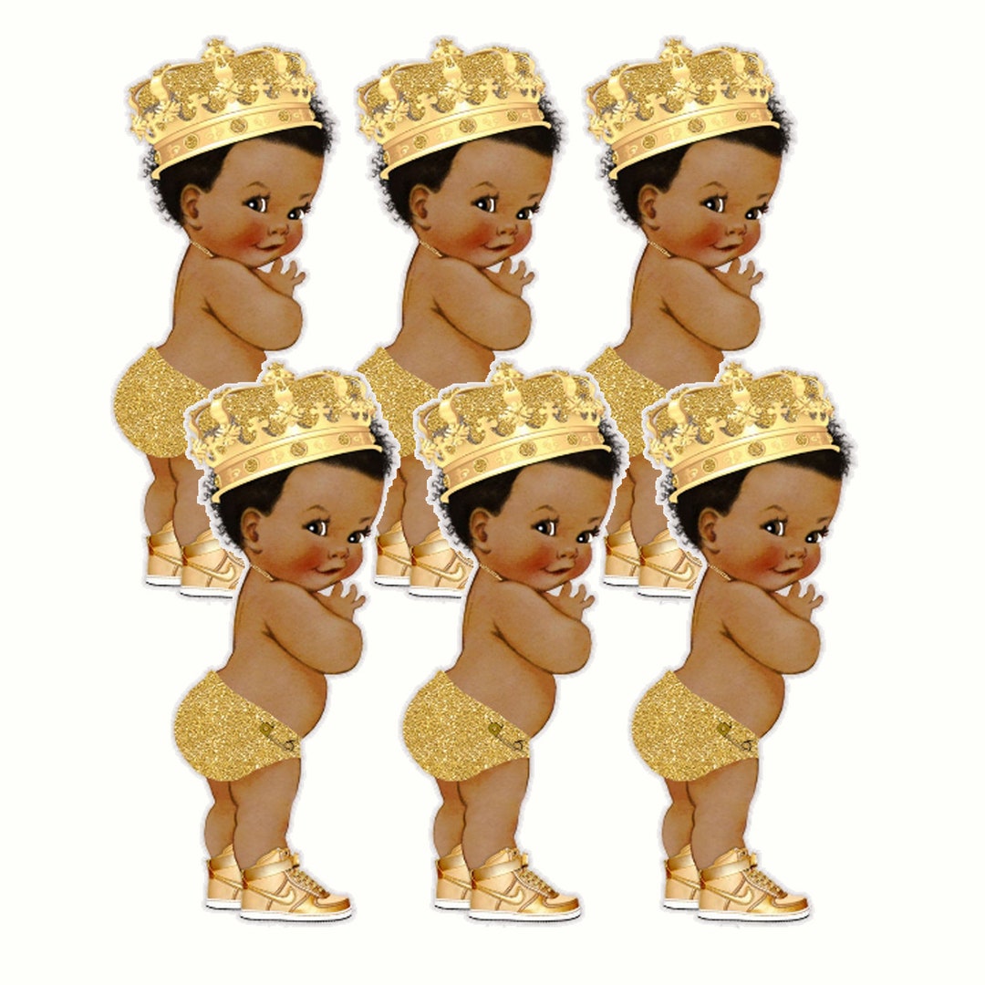 Gold Prince Cutouts African American Royal Baby Shower Birthday - Etsy