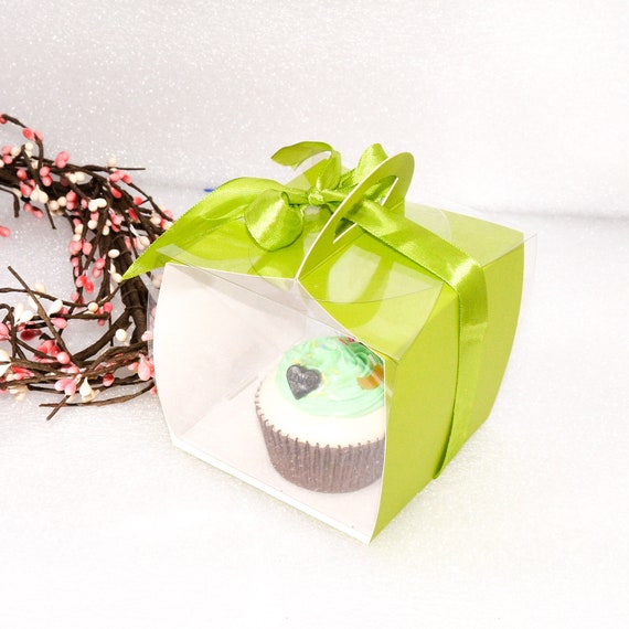 Lime Green Single Cupcake Boxes Party Favor Gift Box Set of 12 - Etsy