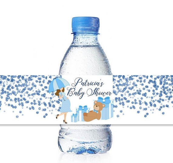 25 Custom Baby Boy Water Bottle Labels 25/50 Boy Water Bottle - Etsy