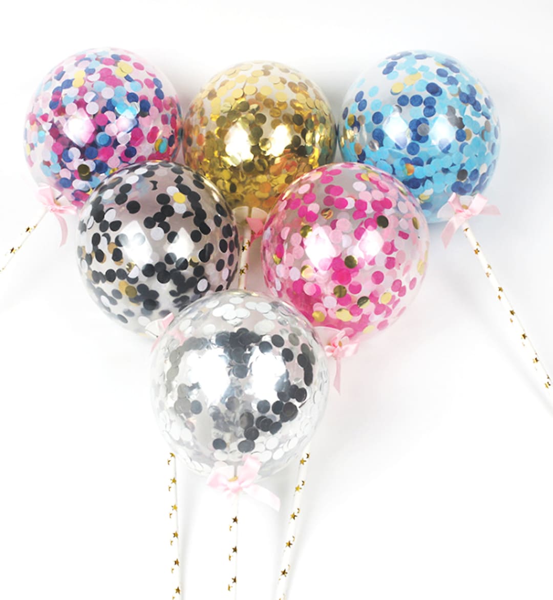Confetti Balloon Cake Toppers, Set of 3 Mini Confetti Balloons - Etsy