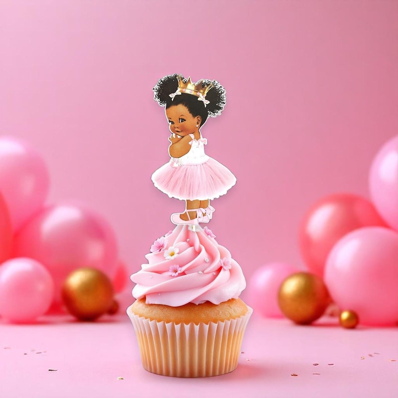 24 Little African American Princess Cupcake Toppers, DIY - Etsy