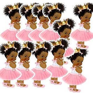 Pink Princess Cutouts African American Baby Shower Birthday Decor - Etsy