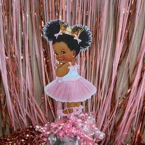 Pink Princess Centerpieces African American Baby Shower Birthday ...