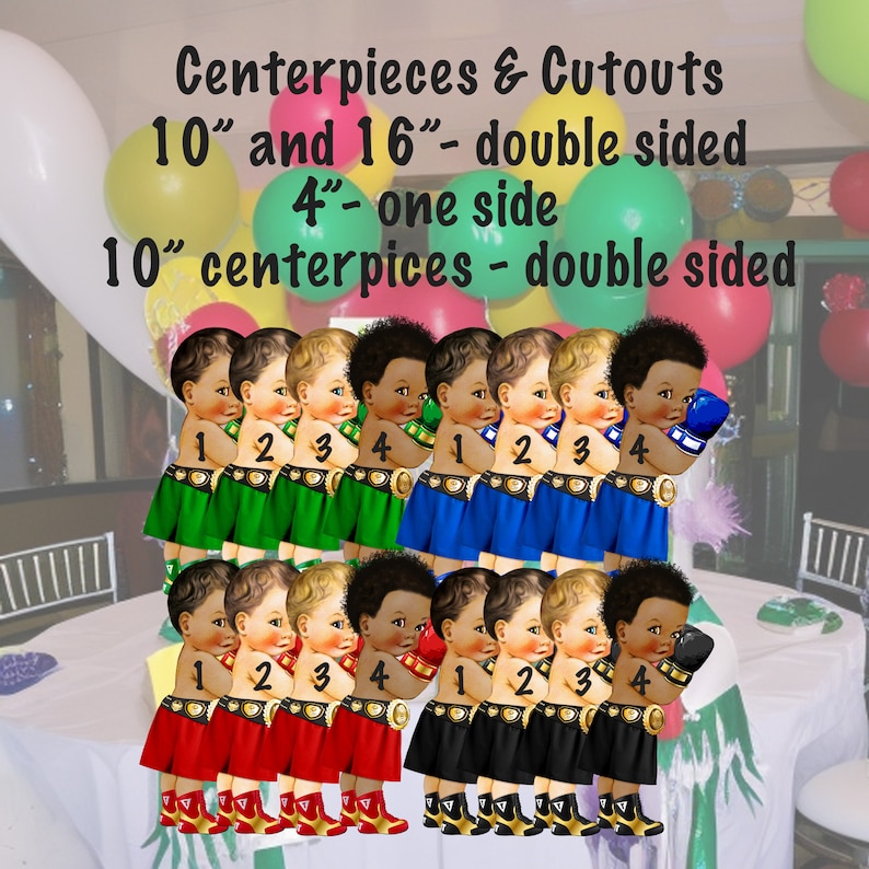 Boy Boxing Centerpiece Cutouts Sport Birthday Party Table - Etsy