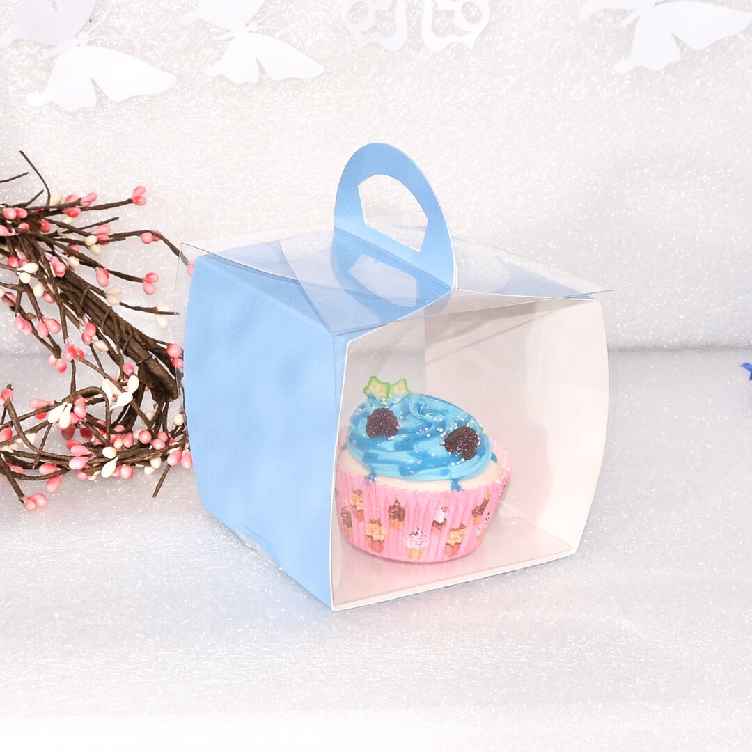 Blue Single Cupcake Boxes Party Favor Gift Box Set of 12 - Etsy