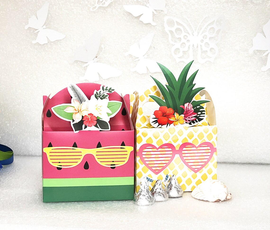 12 Tropical Watermelon Birthday Favor Gift Boxes - Etsy