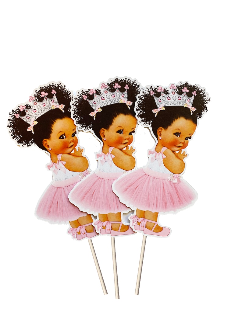 Pink Silver Crown Princess Centerpieces African American Baby - Etsy