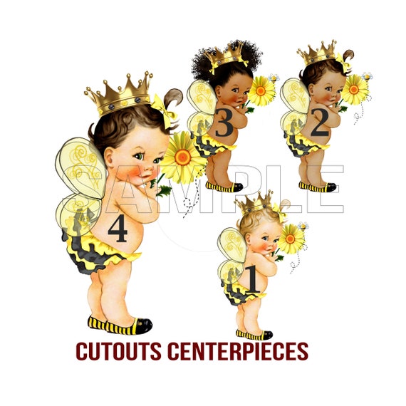 Cutouts Girl Honey Bee Princess Centerpiece Baby Shower Party - Etsy