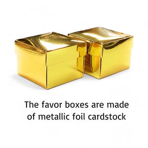 Set of 12 Gold Metallic Favor Boxes With Lid - Bridal Shower Wedding ...