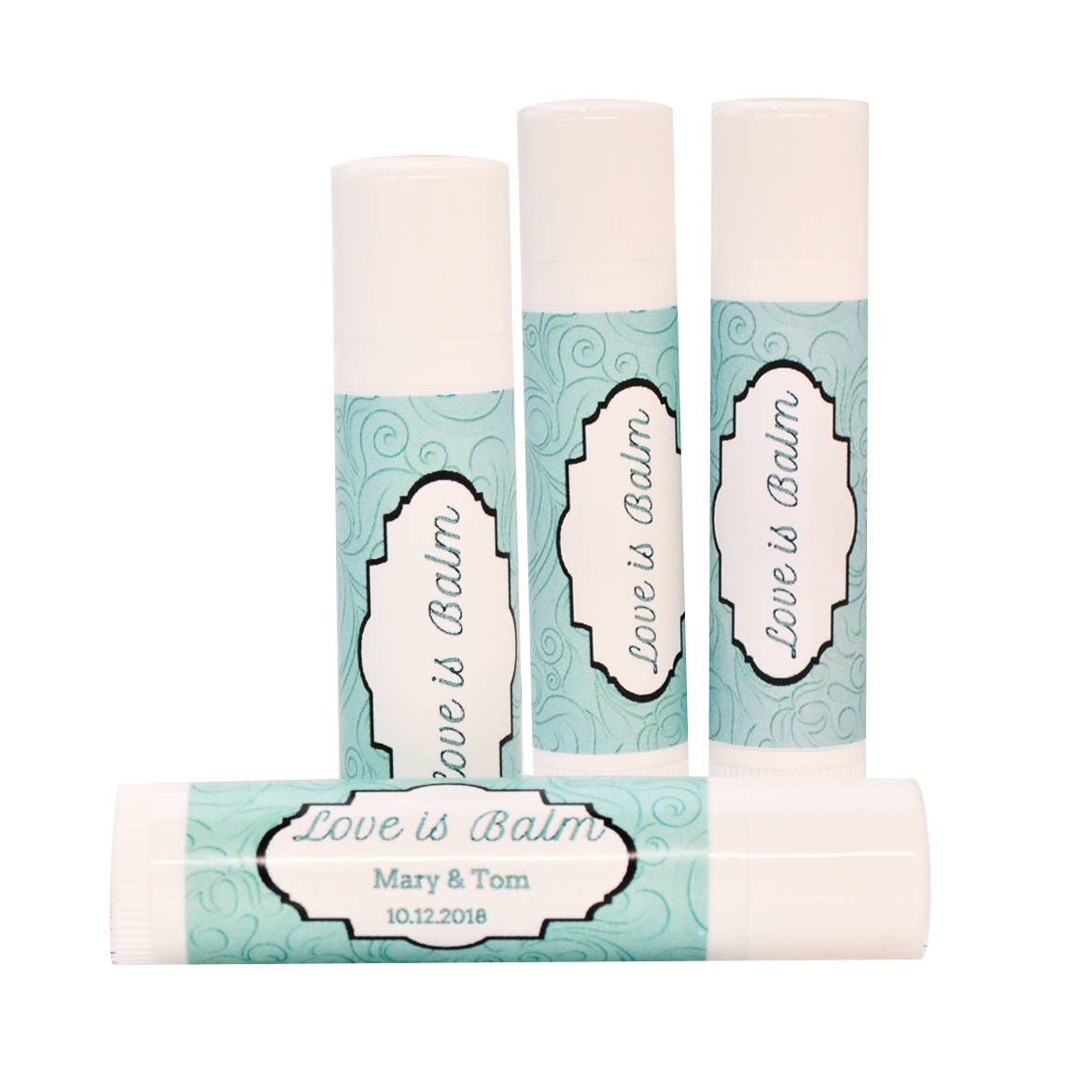 Lip Balm Label 30 Custom Aqua Labels Chapstick Labels | Etsy