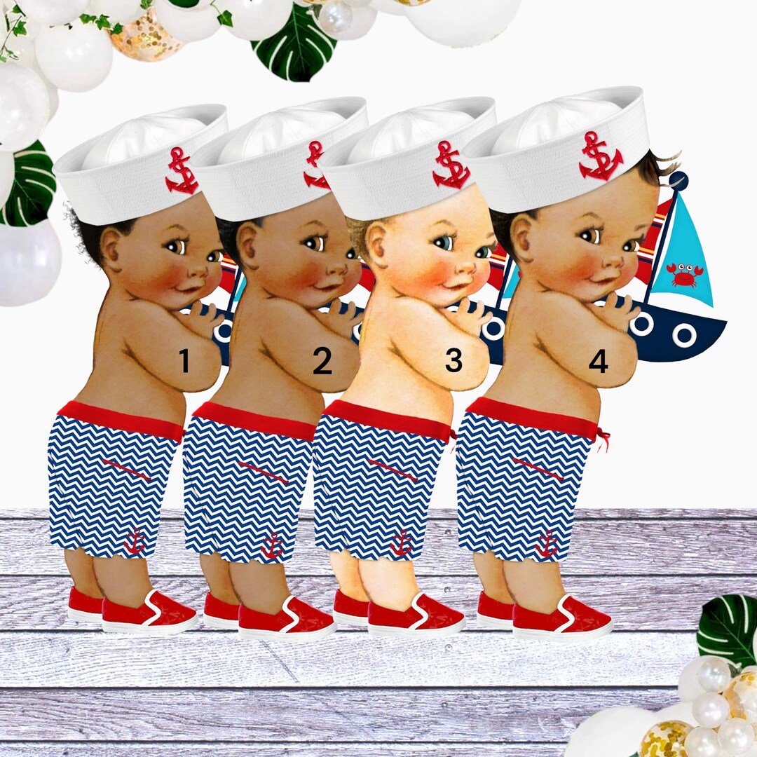 Nautical Boy 1st Birthday Centerpiece Cutouts, Baby Shower Party ...
