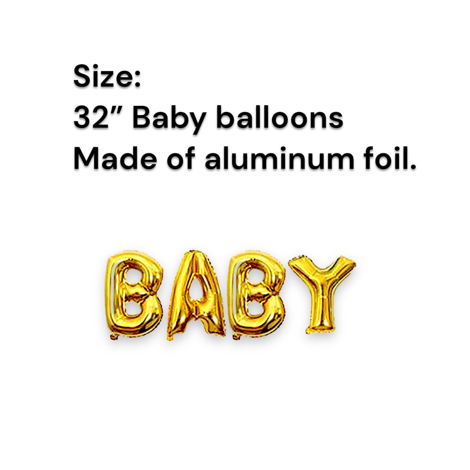 32" Giant Baby Letter Gold Balloons, Foil Baby Shower Party Decoration ...