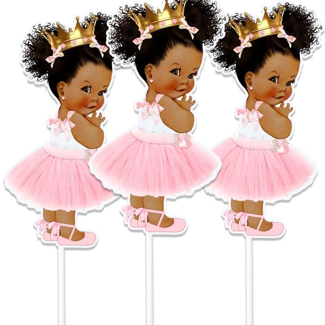Pink Princess Centerpieces African American Baby Shower Birthday ...