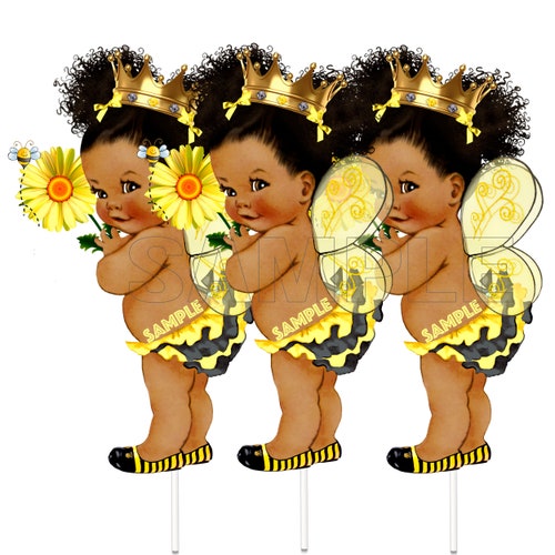 3 Purple Gold Princess Centerpieces African American Birthday - Etsy