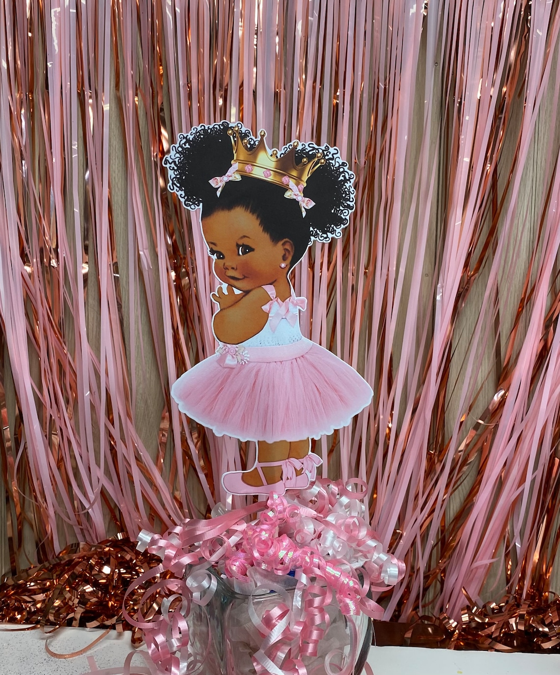 Pink Princess Centerpieces African American Baby Shower - Etsy