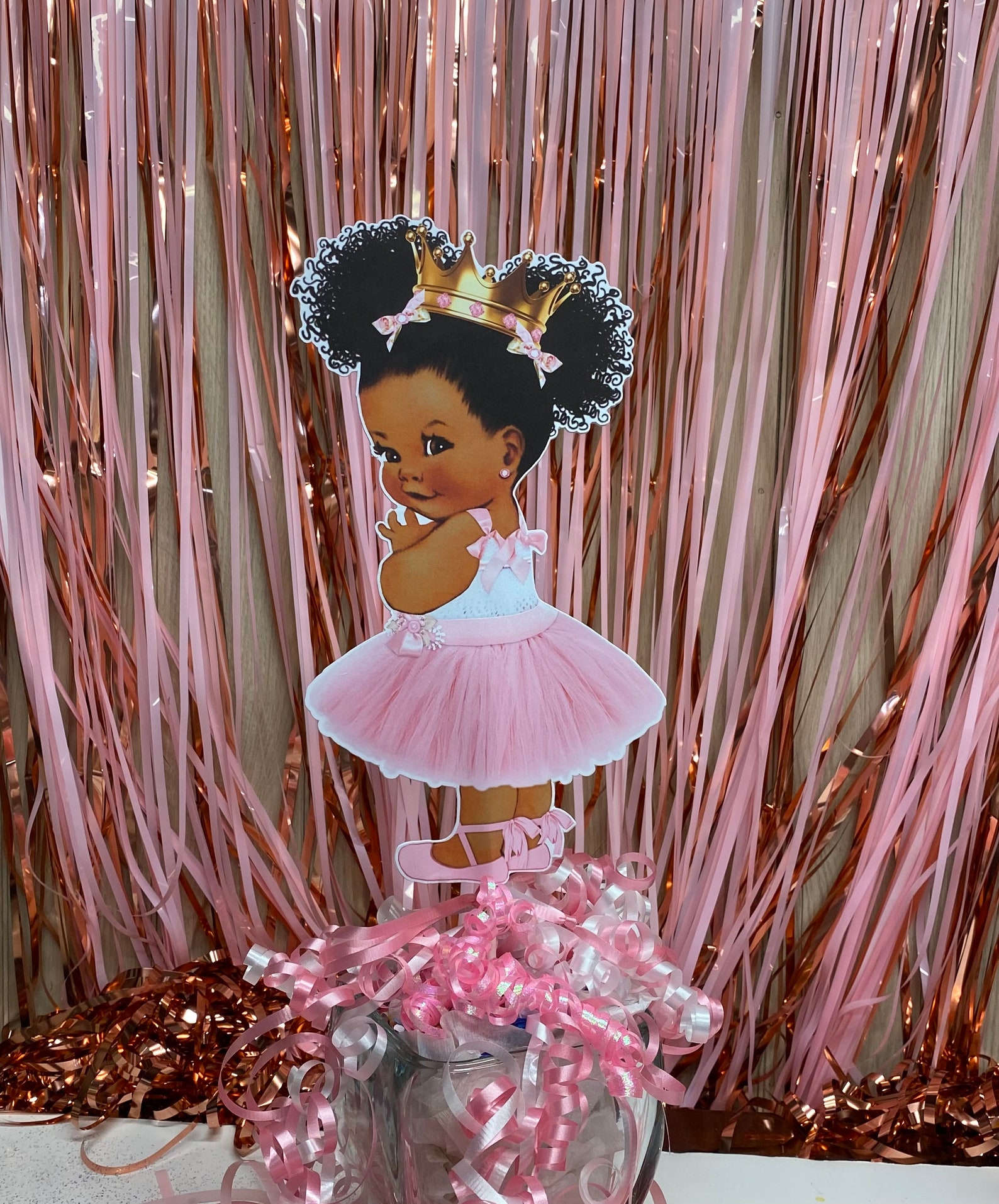 Pink Princess Centerpieces African American Baby Shower - Etsy