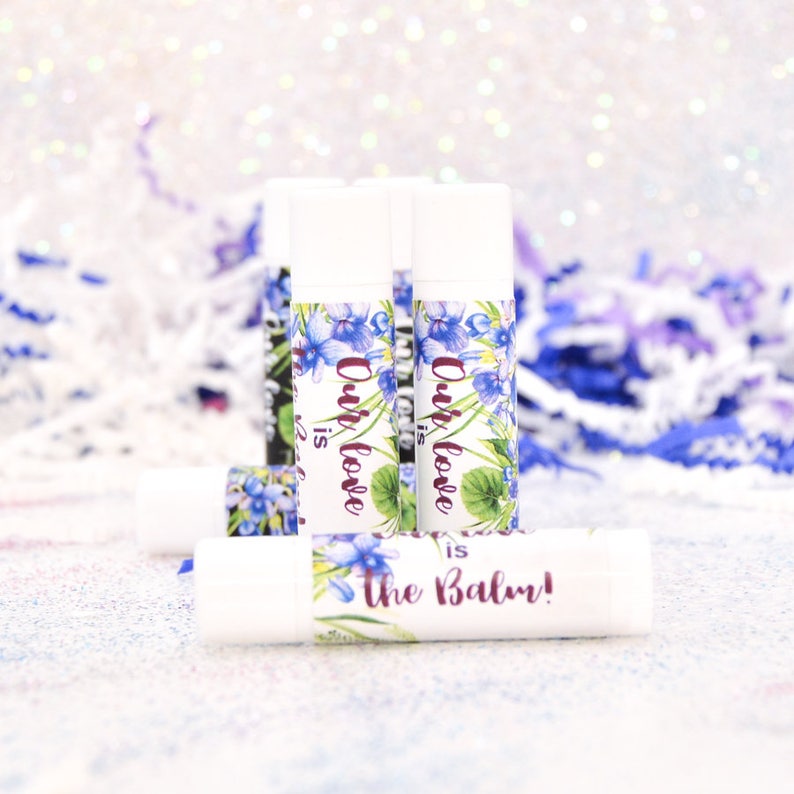 Lip Balm Label 30 Violet Lip Balm Stickers Personalized - Etsy