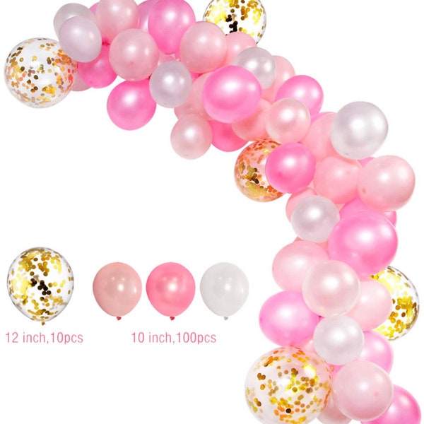 Pink and Gold Balloons - Etsy