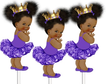 Pink Princess Centerpieces African American Baby Shower | Etsy