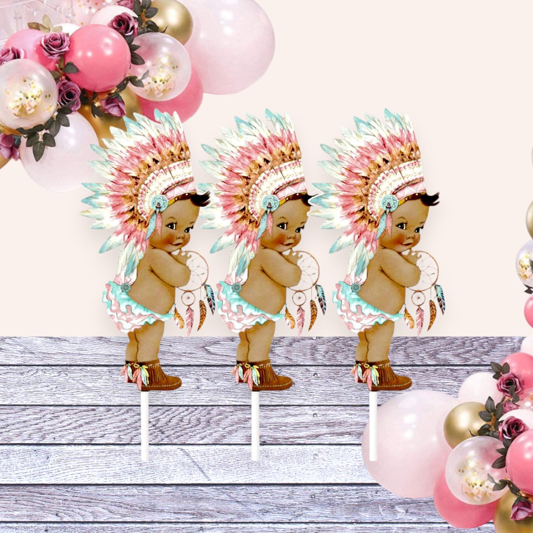 Native American Baby Centerpiece Toppers: Tribal Boho Party Decor - Etsy
